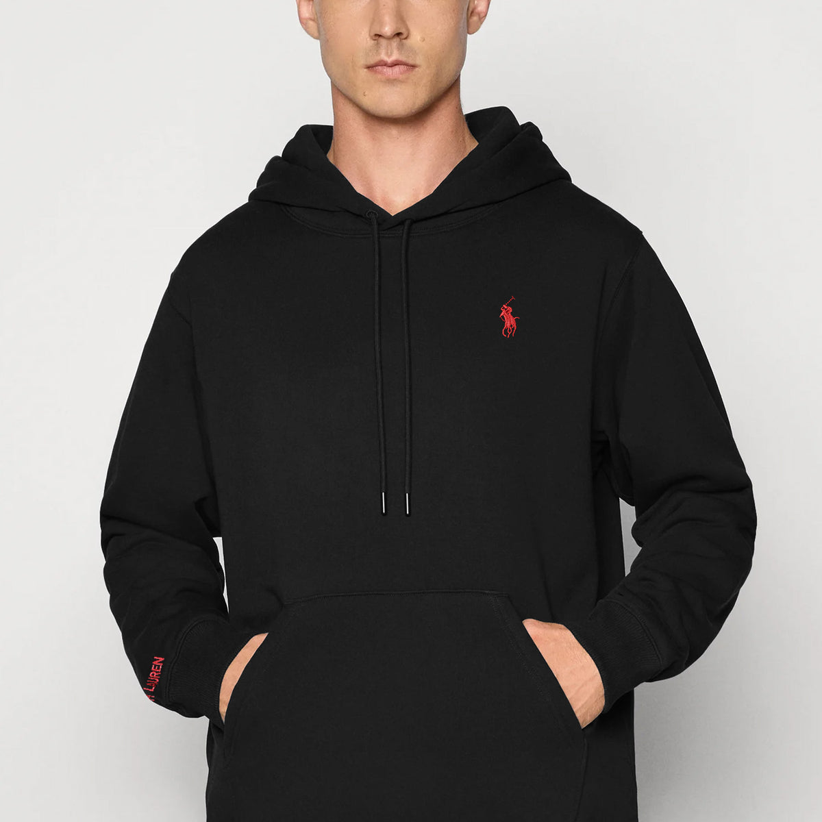 Rph Luren Polo script icon logo Men's Fleece Hoodie In Black – Turbo Brands Factory