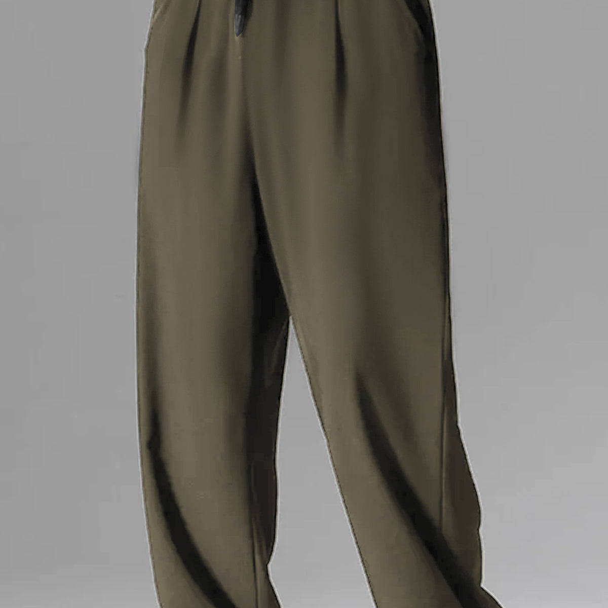Relaxed Straight Baggy Loose Bottom Trouser in Olive Green – Turbo ...