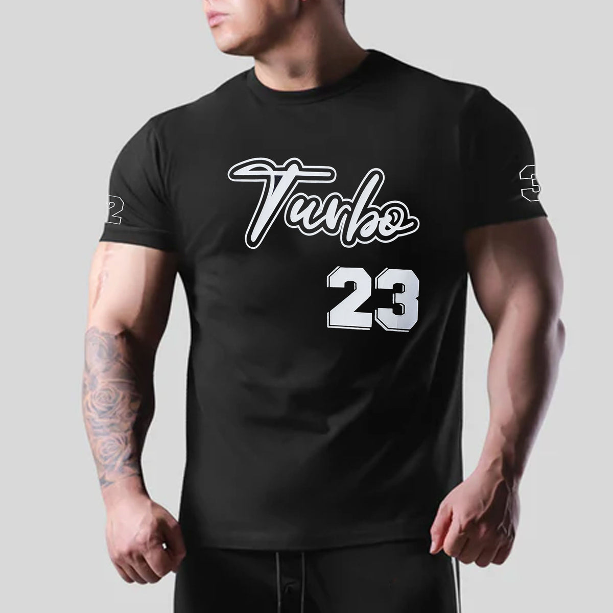 Turbo Heritage '23' Throwback Script Dry-Fit Tee In Black – Turbo ...