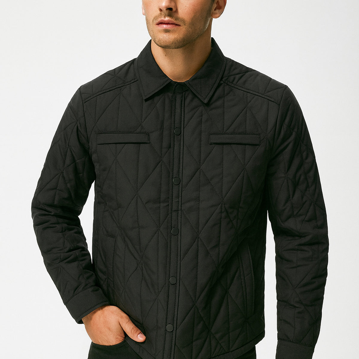 Resistant Diamond Quilted Collar Style Imported Light Weight Jacket In ...