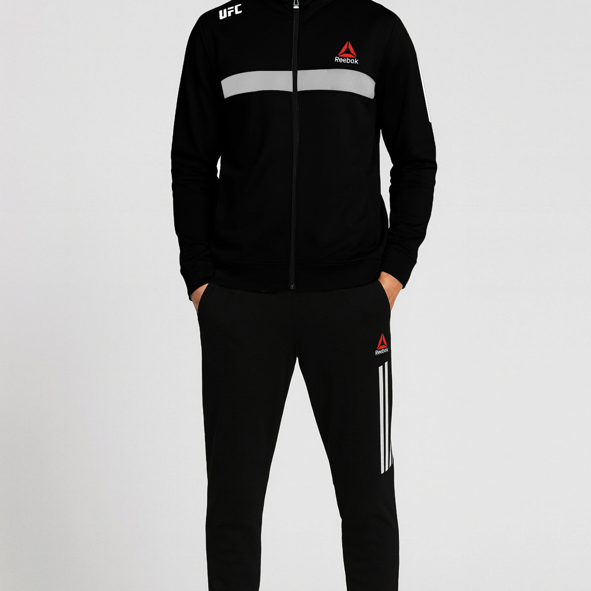 Rebok Ufc Fk Blank Walkout Mock Neck Tracksuit In Black – Turbo Brands ...