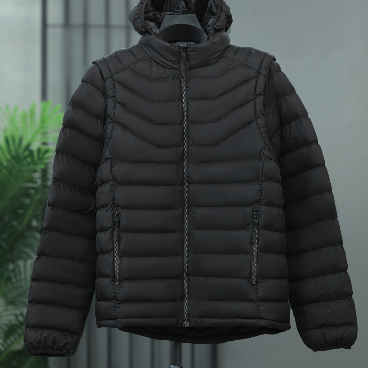 Men's Removable Arm Imported Puffer Jacket In Black – Turbo Brands Factory
