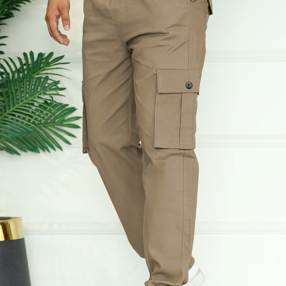 Turbo's 6 Pockets Loose Bottom Cargo Trouser In Coffee – Turbo Brands ...