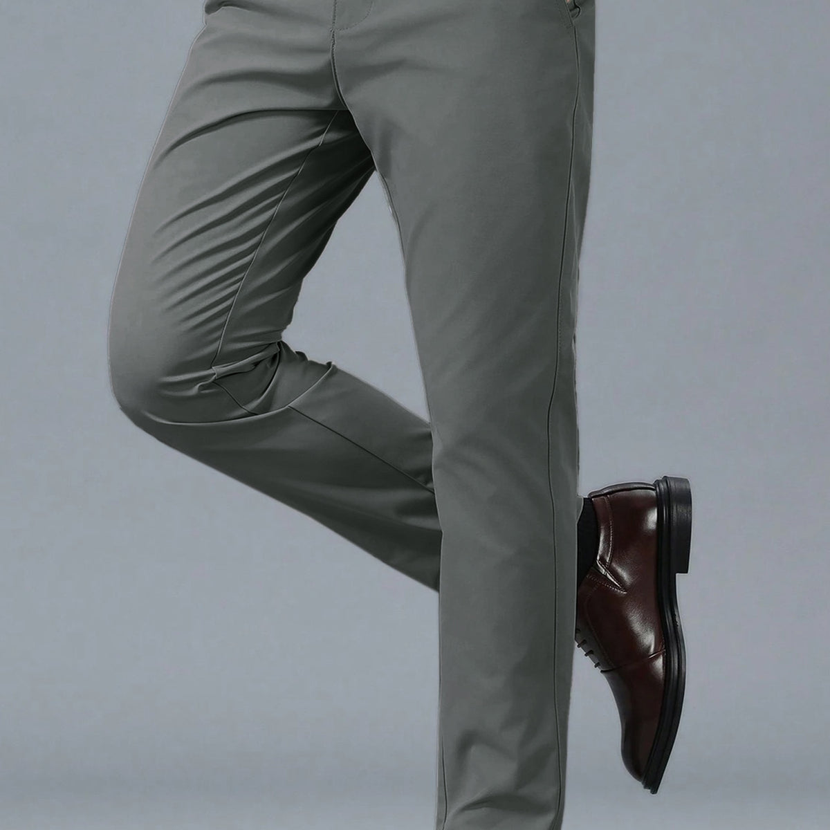Turbo Urban Era Executive Slim Fit Cotton Pant In Dark Grey – Turbo ...