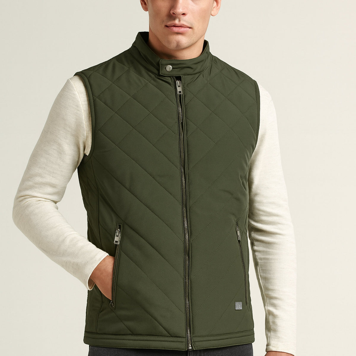 Diamond Quilted Heritage Vest Imported Men's Gilet In Green – Turbo ...