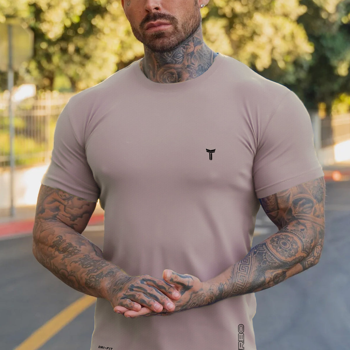 Turbo 'Street-Style' Drop-Shoulder Graphic Dry-Fit Tee In Light Pink ...