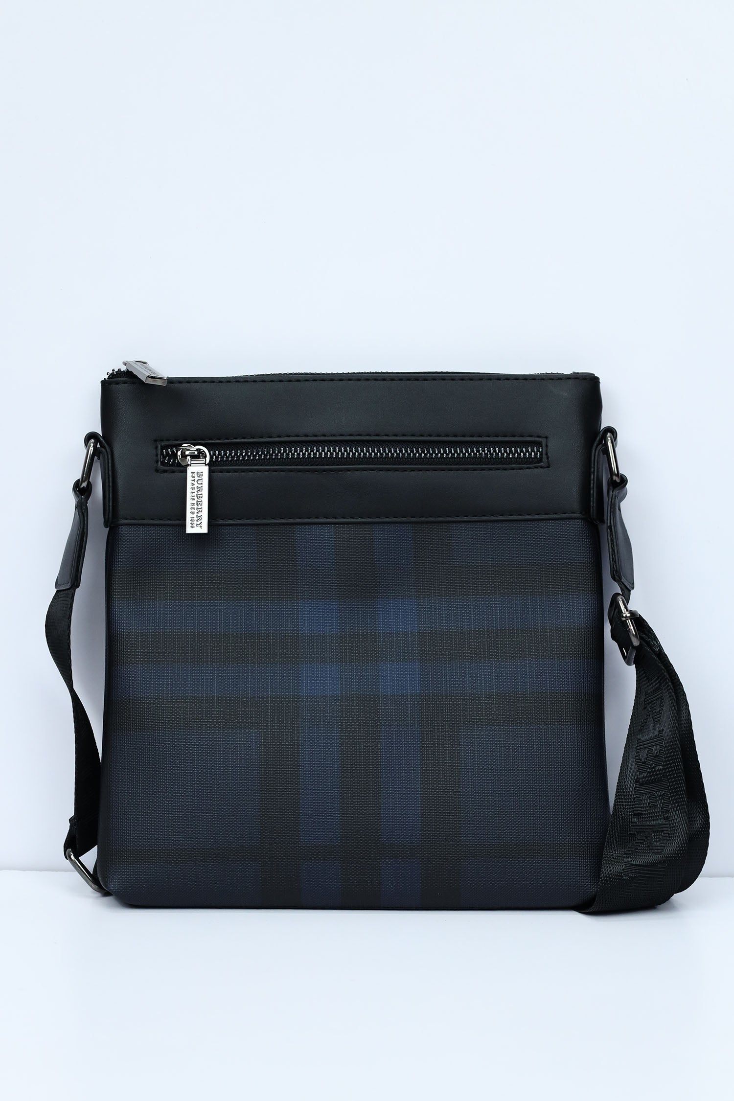 Burbrry Signature Print PU Leather Cross Body Bag in Navy Blue – Turbo ...