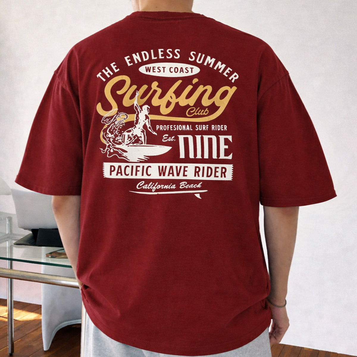 Turbo "Endless Summer" Typography Oversize Tee In Maroon – Turbo Brands ...