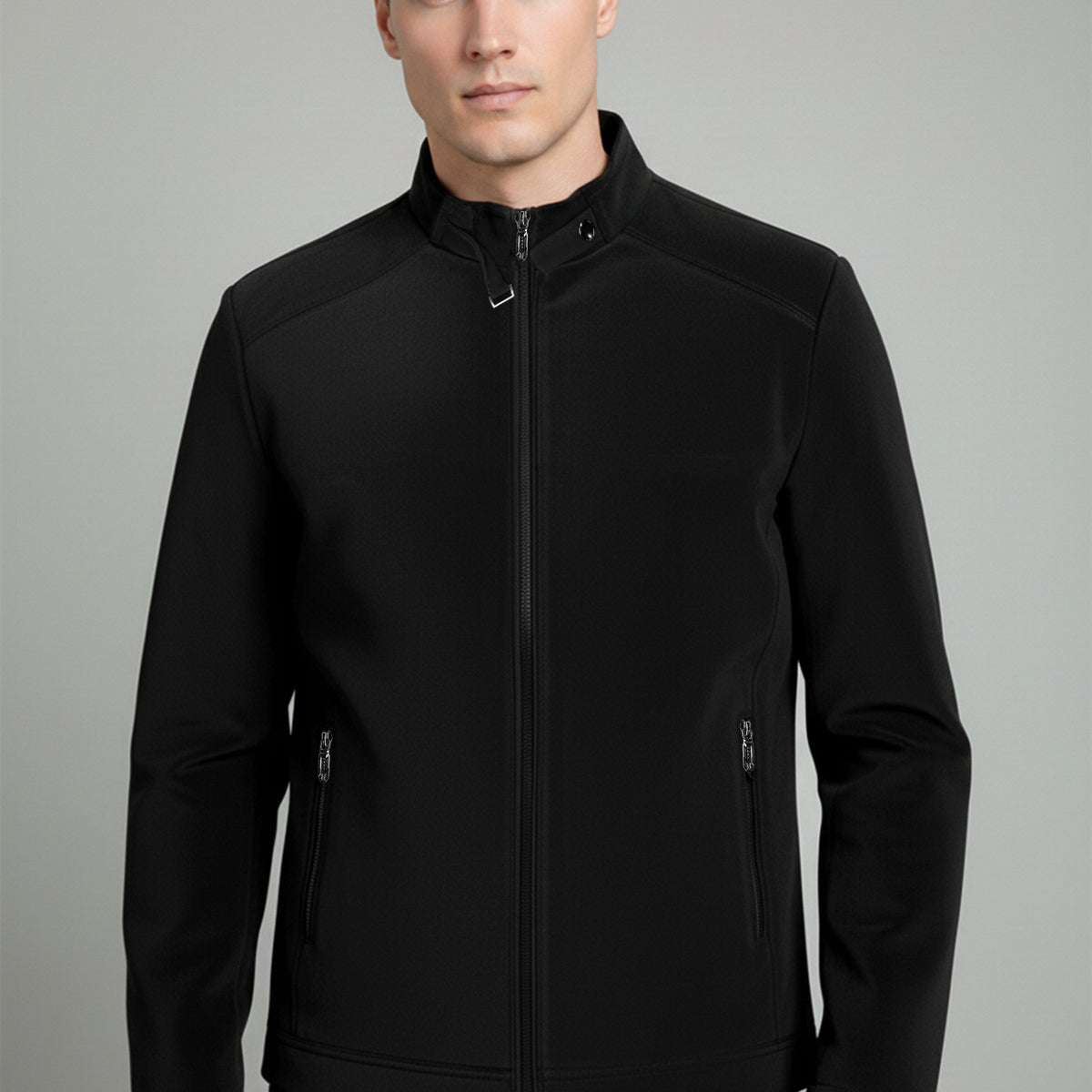 Regular Fit Suede Leather Jacket In Black – Turbo Brands Factory