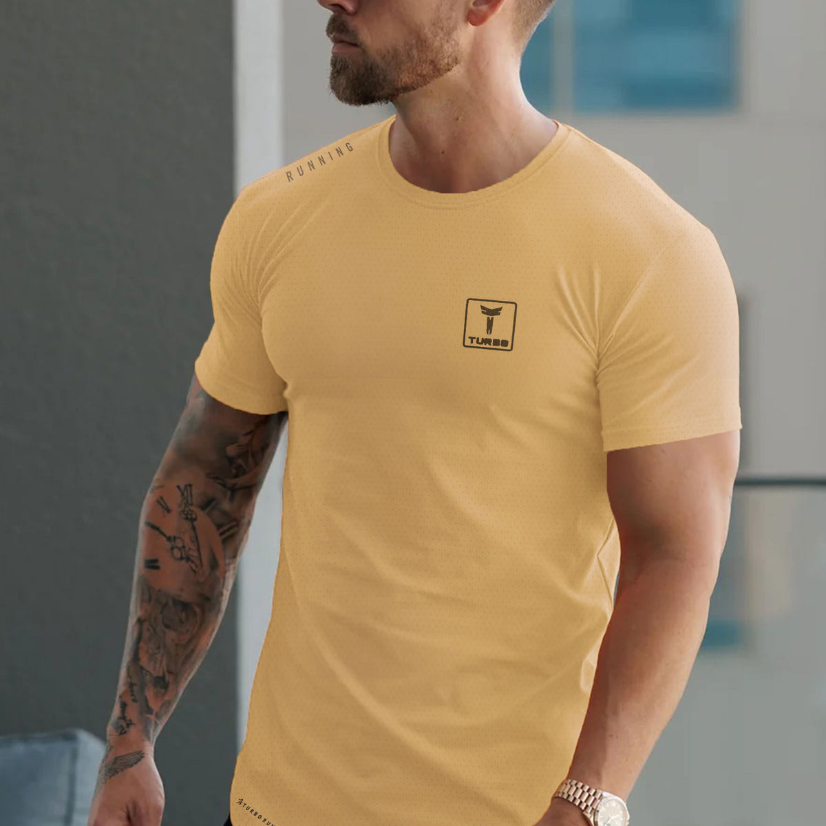 Turbo 'Aero-Flow' Perforated Running Dry-Fit Tee In Peach – Turbo ...