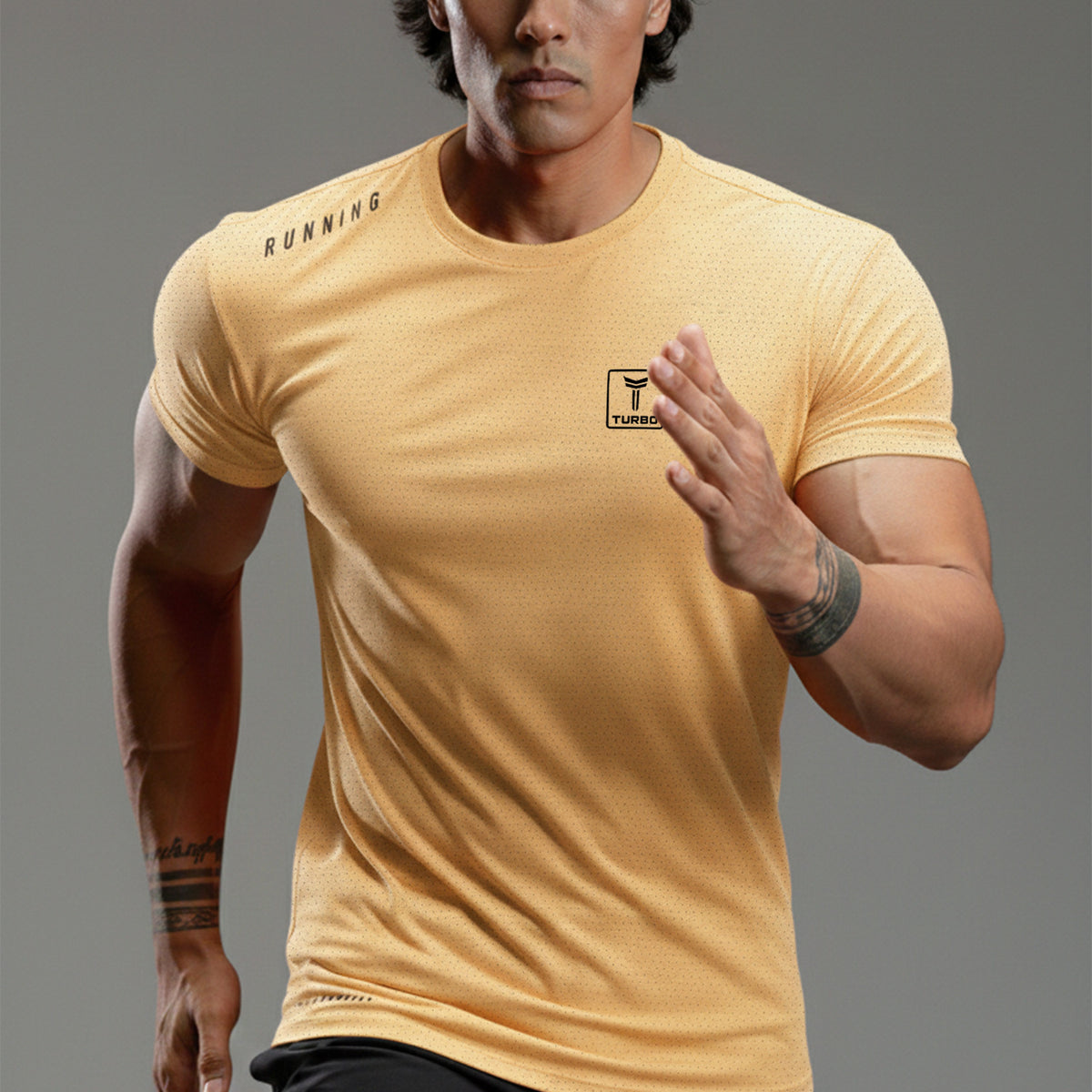 Turbo 'Aero-Flow' Perforated Running Dry-Fit Tee In Peach – Turbo ...