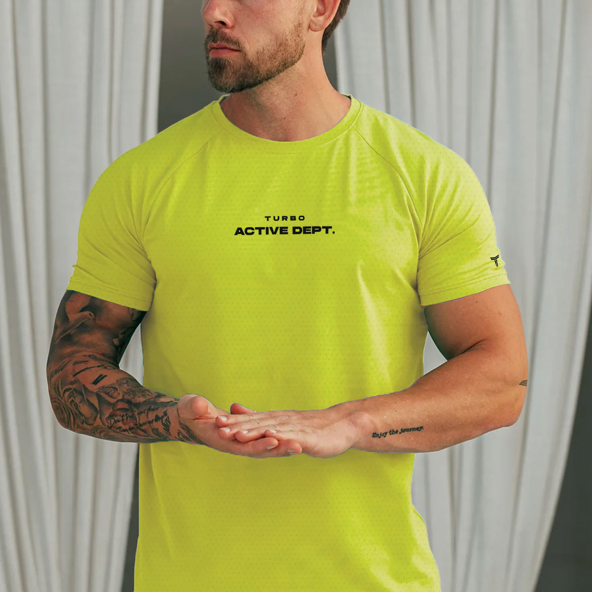 Turbo 'The Active Dept.' Performance Dry-Fit Tee In Parrot Green ...