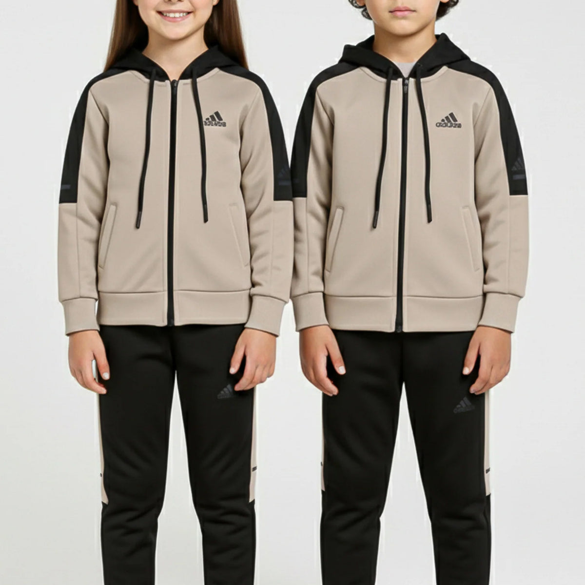 Adds Essential Performance Hooded Unisex Kids Tracksuit In Skin – Turbo ...