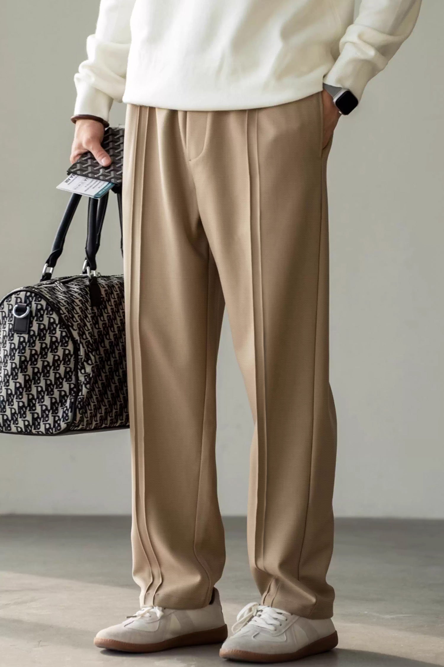Turbo Poplin Front-Double Line Trouser In Skin – Turbo Brands Factory