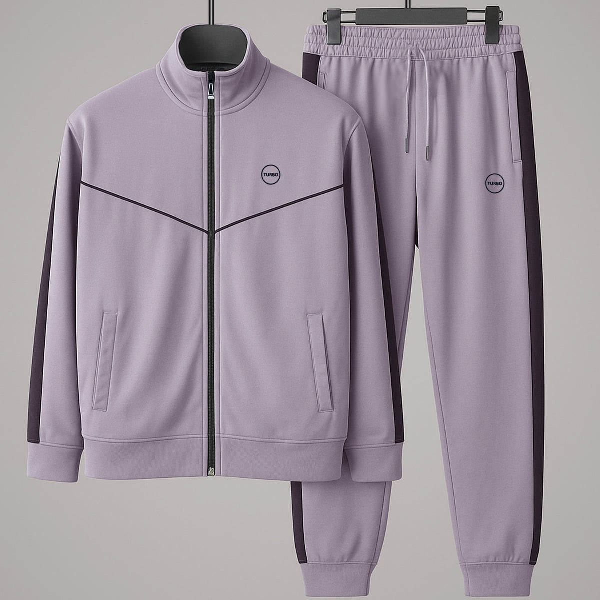 Turbo Athletic Runner Panelled Zipper Tracksuit In Slate Grey – Turbo ...