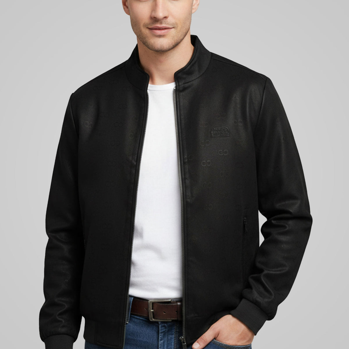 Blouson Bomber Suede Leather Jacket In Black – Turbo Brands Factory