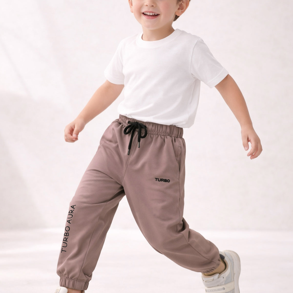 Turbo Aura Casual Jogger Trousers kids For Boys In Camel – Turbo Brands ...