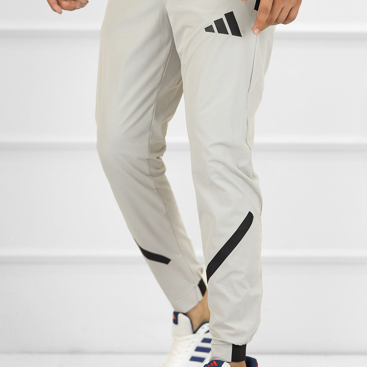 Adds Bottom Stripes Micro Premium Sportswear Trouser In Slate Grey ...